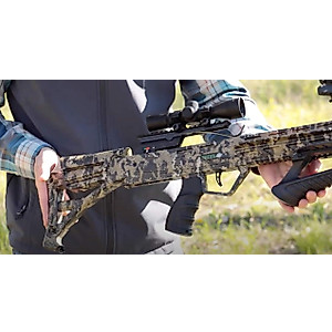 Rocky Mountain RM-415 Crossbow Kit with Crossbolts, 100 Grain Field Points, 4 x 32 Scope, Quiver, Rope Cocker and Rail Lubricant – Ready-to-Hunt