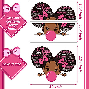 Black Girl Wall Decals for Girls Bedroom, Inspirational Quote Decals African American Wall Sticker Motivational Saying Pink Positive Baby Stickers for Nursery Bedroom Wall Decor (Classic Style)