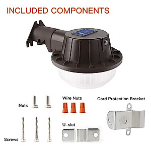 JJC LED Barn Light, Dusk to Dawn Area Light 40W 4800LM LED Barn Lights with Photocell 5000K Daylight Security Flood Light IP65 Waterproof for Yard, Street, Outdoor Use…