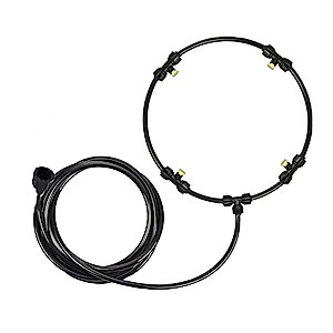 Pandorasjdor Outdoor Fan Misting System Tubing Kit - Water Mister Spray for Fan Cooling, Fans Mist Tubing for Outside Patio Garden, Black Hose Accessories Set Without Fan (Black)