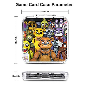 F-NAF Game Card Case Compatible with Switch Games - 12 Slots Storage Box, Slim and Portable Protective Shell Storage Bag.