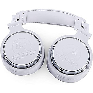 2CANZ Pro Matte White Over-Ear Professional Wireless Headphones - Enhanced 50mm Neodymium Drivers, Closed Back, Plush Ear Cushions, 8-Way Adjustable Earpads, Foldable