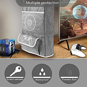 Esimen Sleeve Protective Case Dust Cover for PS5 Console /Playstation 5 Digital Edition ,PS5 Controller Skin Compatible with 12 Game Disc Pockets