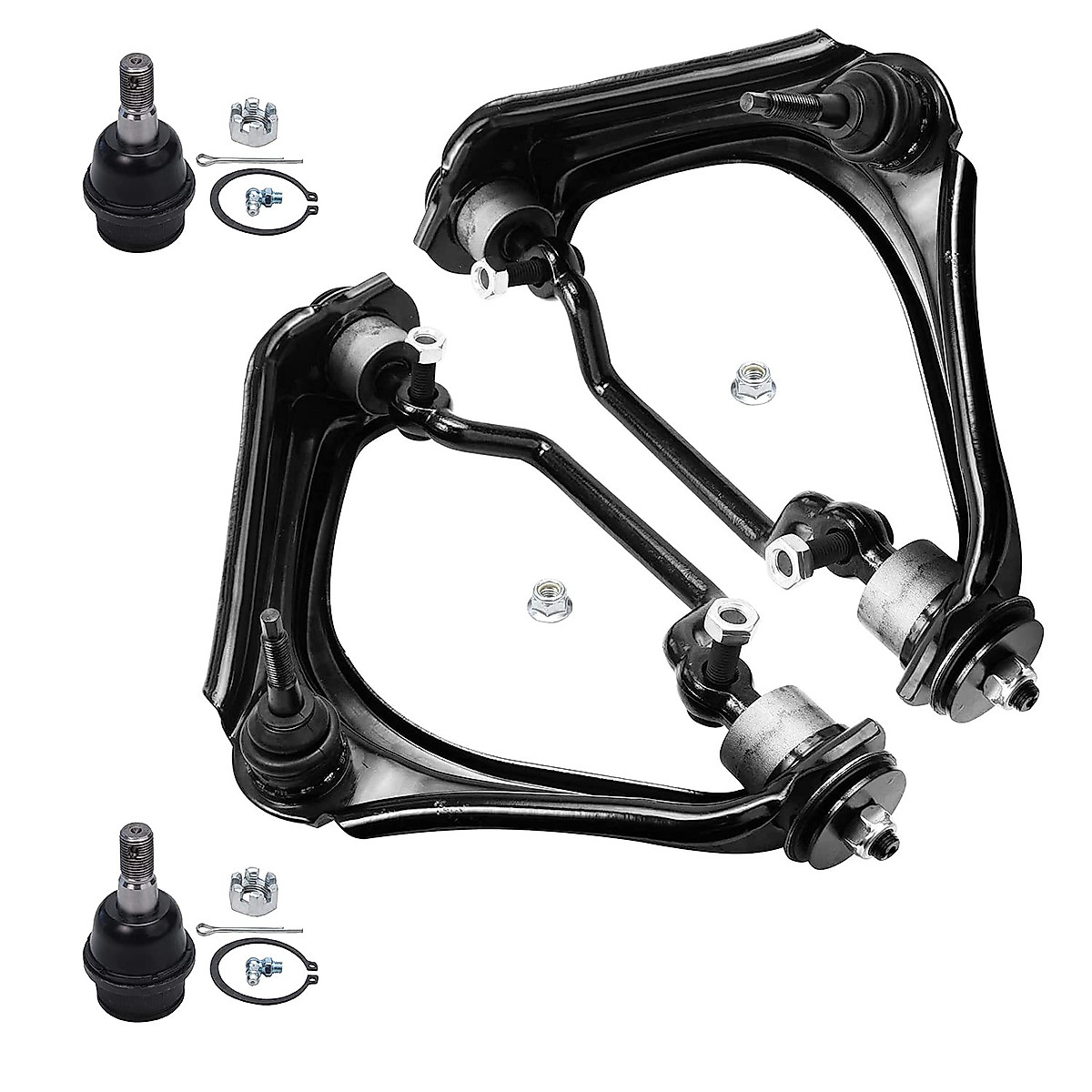 Detroit Axle - Front 4pc Suspension Kit for 02-05 Ford Explorer Mercury Mountaineer Lincoln Aviator 2002 2003 2004 2005, 2 Upper Control Arms 2 Lower Ball Joints Replacement