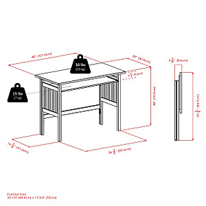 Winsome Wood Mission Home Office, Natural, 40.0 x 20.0 x 30.0