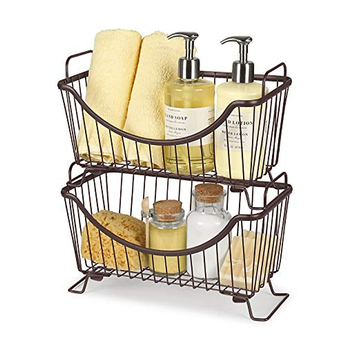 Spectrum Diversified Ashley Stackable Storage Basket, Large, Bronze (20324)