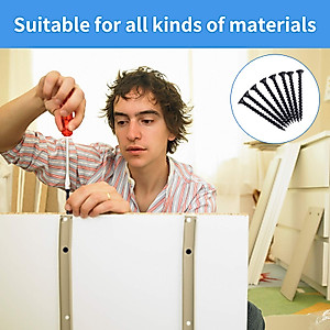 LTYLL ITYII 140 PCS #7 Quality Carbon Steel Philips self-Tapping Screws with coarse-Pitch Thread and countersunk Head, a Set of 8 Different Wood Screws, Suitable for Dry Wall