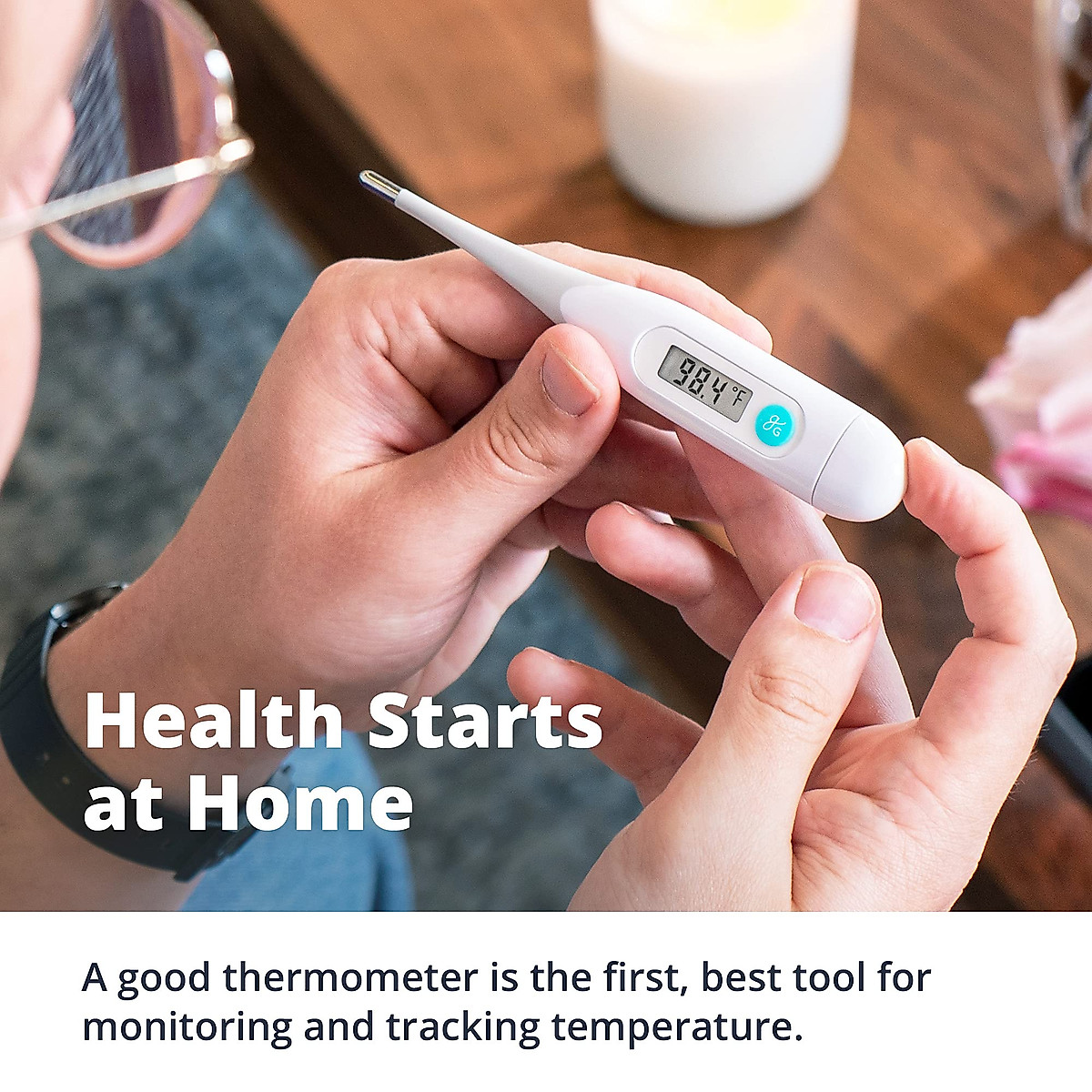 Greater Goods Digital Thermometer – 10-Second Fast Readings for Adults and Kids, Flexible Tip, Fever Alarm, Oral, Rectal, and Underarm Use, FSA/HSA Eligible