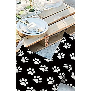 Outdoor Waterproof Throw Pillow Covers 16 x 16 Inches Set of 2 Dog Paw Prints Black and White Decorative Cushion Cover Pillowcase for Garden Patio Tent Beach Bedroom Livingroom Sofa Couch