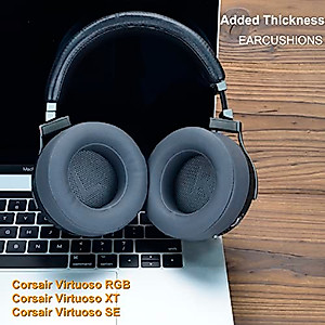 Virtuoso XT Thicker Earpads Upgrade Quality - Ear Pads Ear Cushion Replacement for Corsair Virtuoso RGB Wireless, Corsair Virtuoso RGB Wireless XT,RGB Wireless SE,High-Density Noise Cancelling Foam