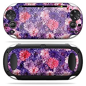 MightySkins Skin Compatible with PS Vita PSVITA Playstation Vita Portable wrap Sticker Skins Purple Flowers