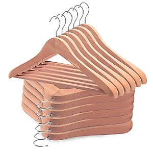 Neaties Premium Red Cedar Hangers for Closet Wide 2" Thick Cedarwood Hangers with Flat Bar - Cedar Pant Bar Cedar Jacket Hangers Cedar Suit Hangers Wooden Hangers Cedar Coat Hangers (4 Pack)