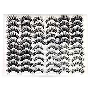 30 Pairs 20MM False Eyelashes pestañas Wholesale 6 Styles Mixed Lashes 3D Fluffy Volume Dramatic Faux Mink Eyelashes Pack（303）