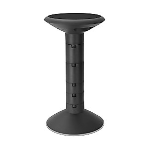 Storex Active Tilt Stool – Ergonomic Seating for Flexible Office Space and Standing Desks, Adjustable 12-24 Inch Height, Black (00320A01C)