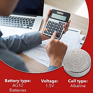 LOOPACELL AG12 LR43 386 SR43 1.5V Alkaline Button Cell Watch Batteries 10 Pack
