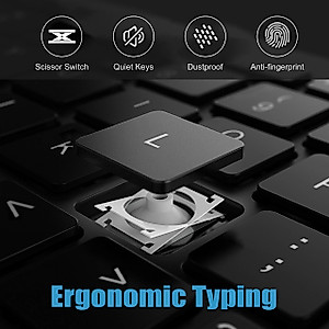 Rechargeable Wireless Keyboard, cimetech Compact Full Size Wireless Keyboard (Black)