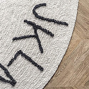 nuLOOM Kids Washable Round Alp Area Rug, 6' Round, Ivory