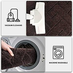 PURRUGS Dirt Trapper Indoor Door Mat 23.5" x 35.5", Non-Skid/Slip Machine Washable Entrance Rug, Shoes Scraper, Dog Door Mat, Super Absorbent Floor mat for Front Door, Entry, Muddy Wet Shoes and Paws