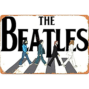 Retro Metal Sign, Band Tin Sign Decorative, Vintage Tin Sign Painting Gifts for The Beatles Fans, Classic Rock Decor For Pub Bar, by LI TEGEE Size 20x30cm 8"x12"(20cmx30cm) VintageTin-0103