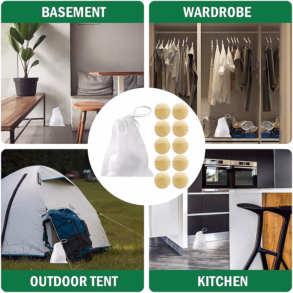 Rodent Repellen, Mice Repellent Indoor/Outdoor 10 Pack, Moth Balls, Peppermint Pest and Control Mice Rats Repeller and Strongly Repel Roaches, Squirrels, Ants, Other Rodents