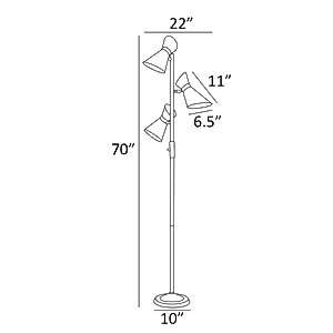 Lite Source Jared Antique Brass Three-Light Floor Lamp (LS-83138)