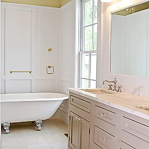 Globe Electric 65562 4-Piece Bath Hardware Accessory Kit, Matte Brass, Towel Bar, Towel Ring, Robe Hook, Toilet Paper Holder, Beauty Room Accessories, Home Improvement, Industrial Bathroom Décor