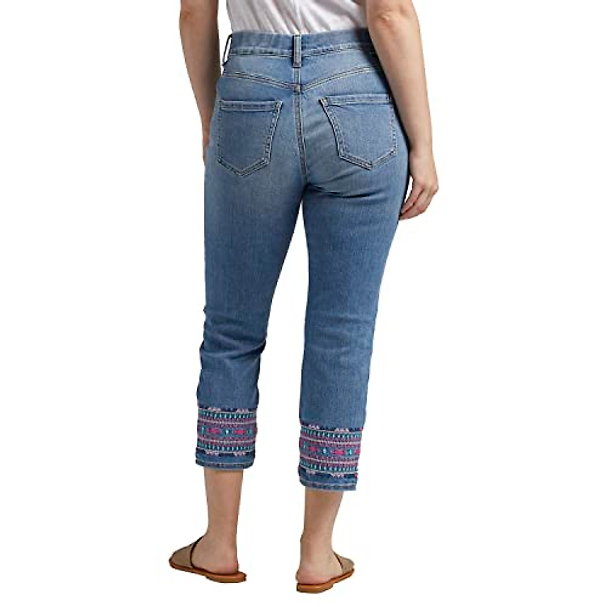 JAG Jeans Women's Maya Mid Rise Capri, Aztec Blue, 14