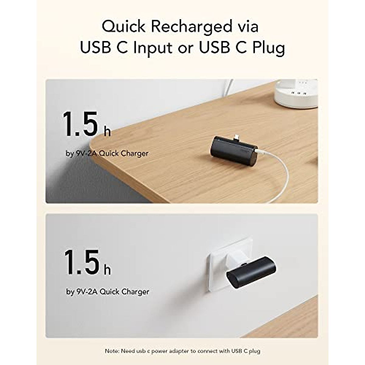 VEGER Portable Charger, USB C Power Bank, 5000mAh Mini Battery Pack Fast Charging 20W Small Charging Bank for Samsung Galaxy S21, S20, S10, S9, Note 20, Pixel, Moto, LG, Oculus Quest, Android Phones