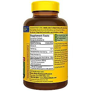 Nature Made Cranberry with Vitamin C, Dietary Supplement for Immune and Antioxidant Support, 120 Softgels, 60 Day Supply