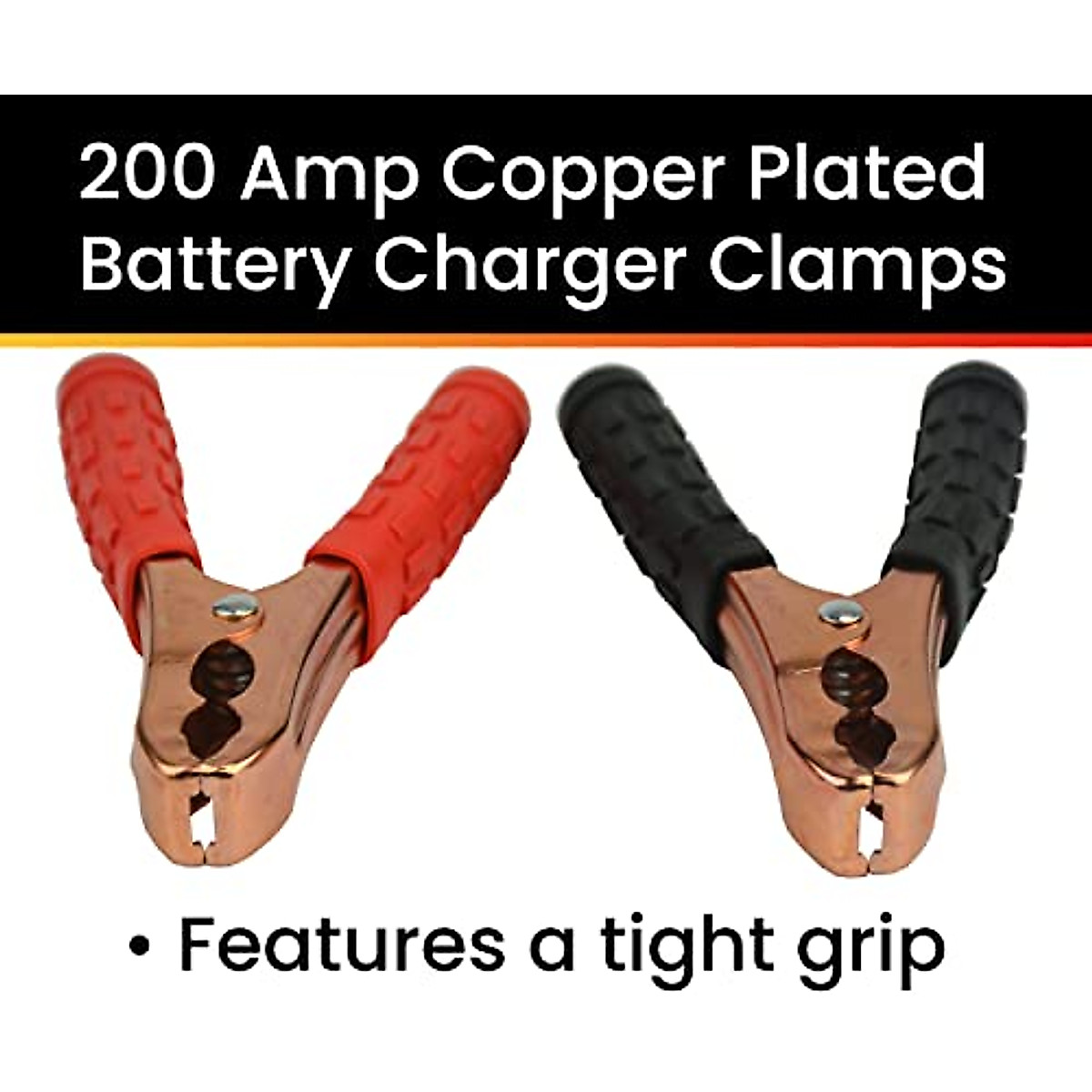 Hot Max 27207 200 Amp Copper Plated Battery Charger Clamps