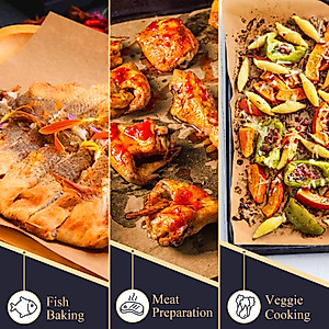 DISSKNIC 200PCS Unbleached Parchment Paper for Air Fryer Liners,9x13 Inch Precut Parchment Paper for Baking Sheet,Best Baking Supplies Baking Paper for Toaster Oven,Cookie sheet,Baking pan,Bread pan