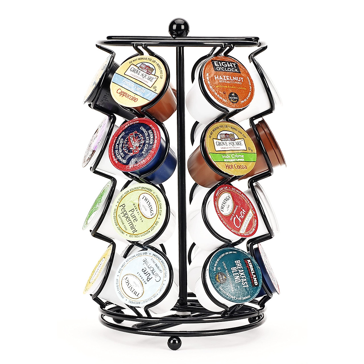 K-Cup Coffee Pod Storage Spinning Carousel Holder - 24 ct, Black