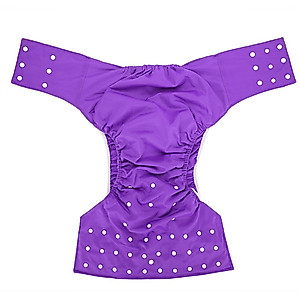 Adult Cloth Diaper,Reusable Adult Nappy, Breathable Leakfree Pocket Nappy Washable Cover Diaper Cloth for Incontinence Care with Adjustable 3 Rows of Snaps ()