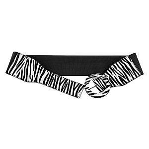 CHIC DIARY Elastic Waist Belt for Women Zebra Print Wide Cinch Belt Stretchy Waistband
