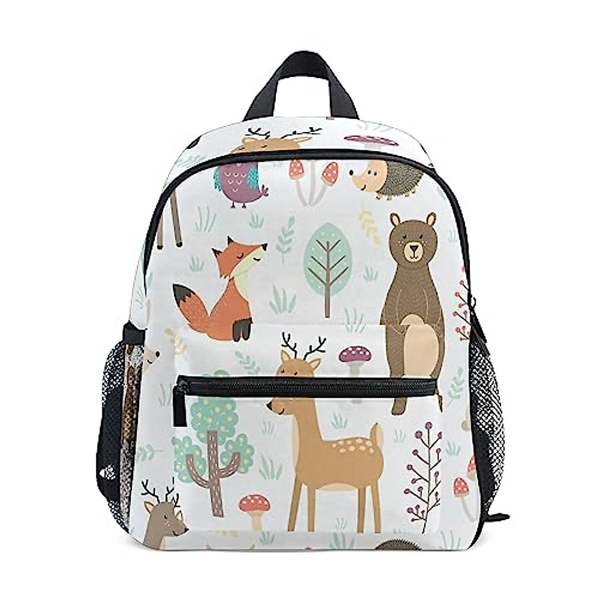 OREZI Fox And Bear Preschool Backpack with Chest Strap,Mini Toddler Backpack Daycare Toy Bag for Boys Girls,10 x 4x 12 Inches