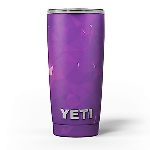 Design Skinz Dark Purple Geometric V15 - Skin Decal Vinyl Wrap Kit Compatible with The Yeti Rambler Cooler Tumbler Cups