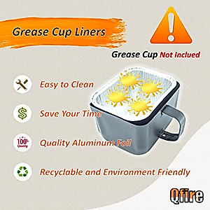 Qfire Grease Drip Cup Liner Compatible with Razor Griddle GGC1643M/GGC1643L 4 Burner Propane Gas Griddle,Also for Pit Boss 2B/3B/4B Ultimate Griddle Grease Pan Liners Accessories,24 Pack (Big Size)