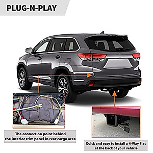 MECMO 4-Pin Trailer Wiring Harness 56217 for 2008-2019 Toyota Highlander, 2018-2022 Lexus RX 350, 4-Way Flat Towing Hitch Wiring for Trailer Light Connect, Factory Tow Package Required