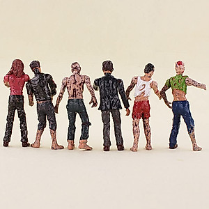 X Hot Popcorn 6 Pcs Zombie Action Figure Plastic Walking Dead Figurines
