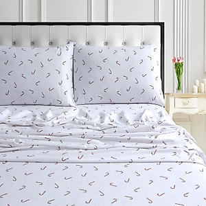 Tribeca Living Katy Floral 170-GSM Flannel Extra Deep Pocket Sheet Set Queen Green, (KATYSHEQUBL)