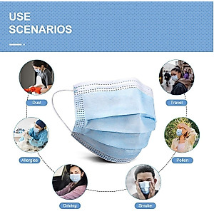 Face Mask, 100 Count (Blue)