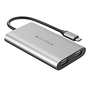 HyperDrive Dual 4K HDMI Adapter for M1/M2 MacBook 2X HDMI, Pass-Through Charging