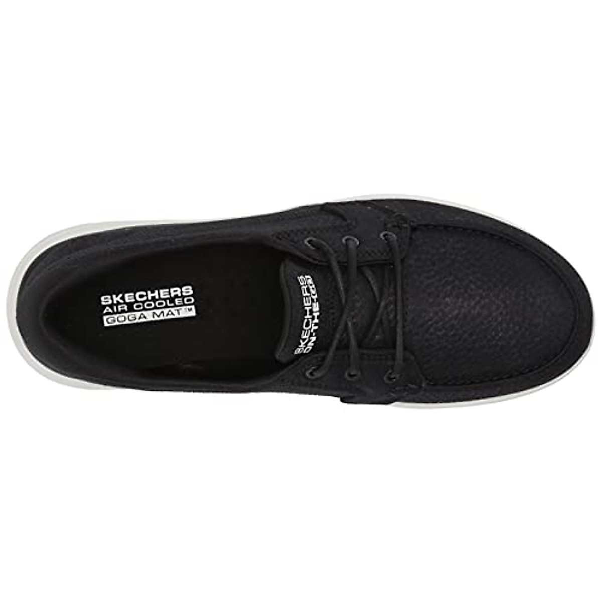 Skechers Womens Boat Shoe, Black ,7 medium US