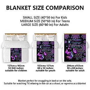 yuboo to Daughter's Gifts Butterfly Blanket from Mom,Fleece Purple Sublimation Throw for Daughter&Girl's Gifts Birthday/Holiday Present,60x50 inches for Adults and Teens