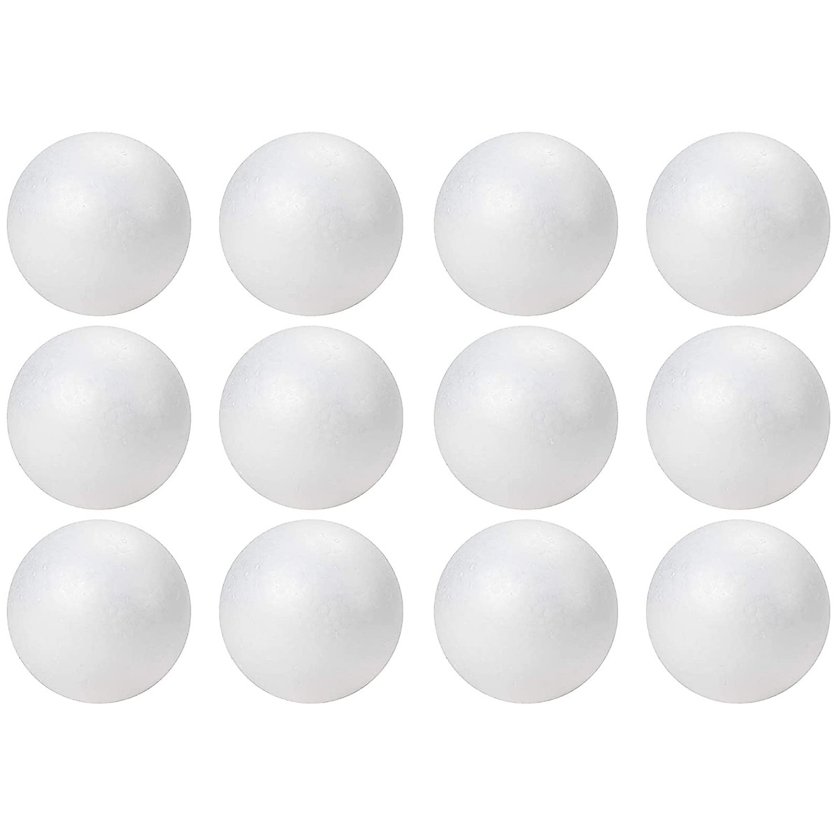 4 Inch White Foam Balls, Polystyrene for DIY Crafts, Art, School Supplies, Decorations (12 Pack)