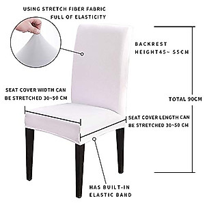 Stretch Dining Chair Covers, Sexy Diamond High Heels White Golden Black Removable Dining Chair Protector Slipcovers for Kitchen, Party, Restaurant, Set of 8