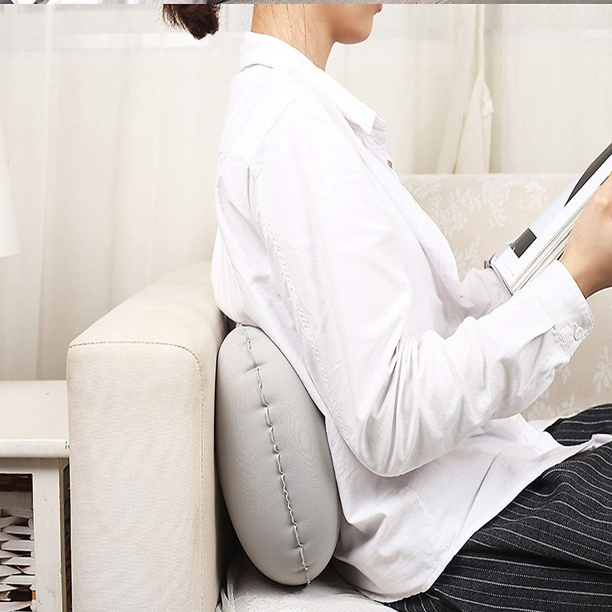 HIZQ Travelling Neck Support Pillow Lightweight Inflatable Pillow- Portable U Shape Neck Support Cushion for Camping, Hiking, Office Nap, Home, Car, Travel Airplane, Train and Bus