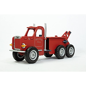 Moover Toys – Push Ride-On Wood Mac Truck- Six Rubberized Wheels - Push Balance Bike/Truck/Walker - Early Walk Development and Muscle Strength Enhancement for Children 18M+ Red