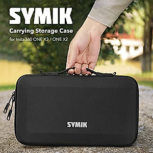 SYMIK S310-X Carrying Case for Insta360 ONE X3 / X2 Action Camera, With Padded Separator; Fits Invisible Selfie Stick, Bullet Time Handle/Tripod, Fast Charge Hub, Batteries, Tablet, Other Accessories