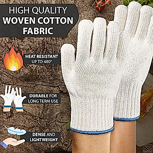 White Gloves for Handling Hot Food - 2Pair Pot Holders for Kitchen Heat Resistant Cooking Gloves for Cooking Heat Resistant Oven Mitts and Pot Holders Sets- Grilling Gloves Outdoor Kitchen Accessories
